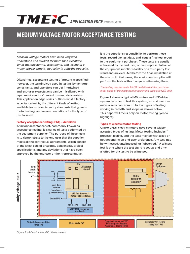 Application Edge MV Motor Acceptance Testing | PDF | Electric Motor ...