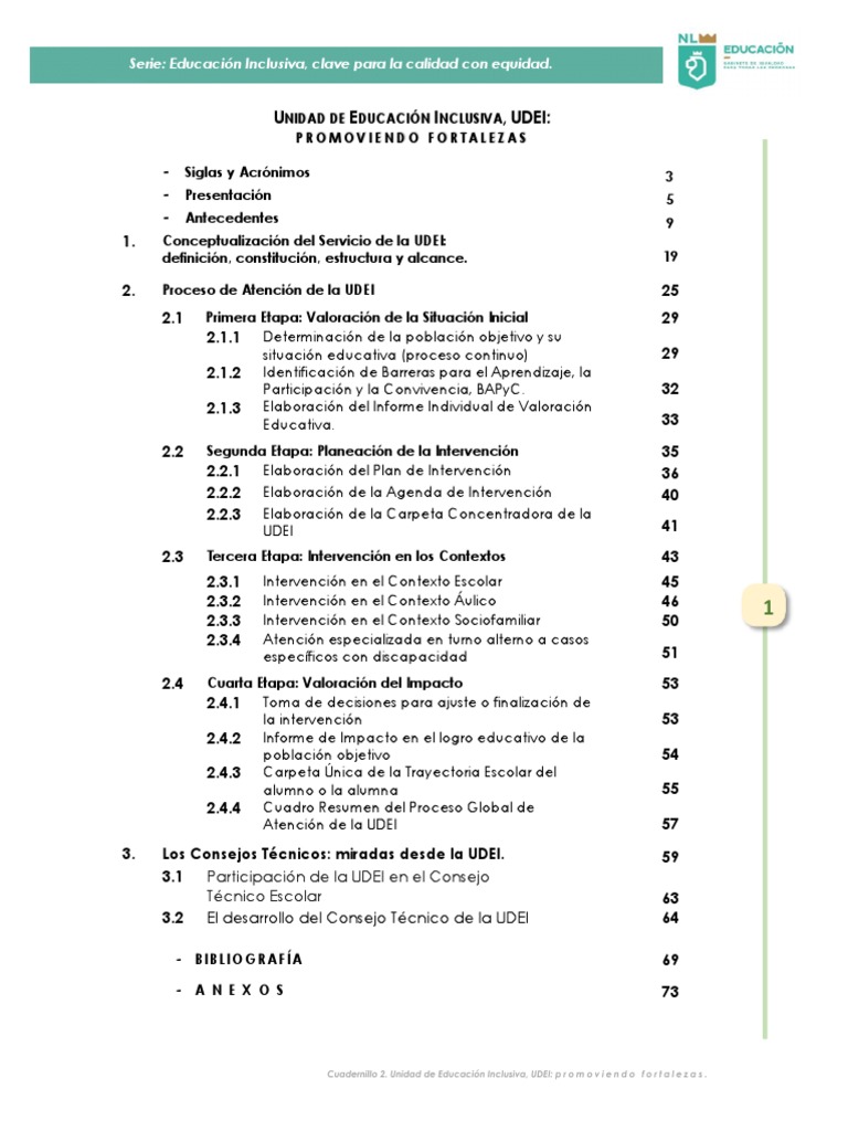 Cuadernillo 2. UDEI FINAL 13-08-2022 | PDF | Educación especial | Inclusión (Educación)