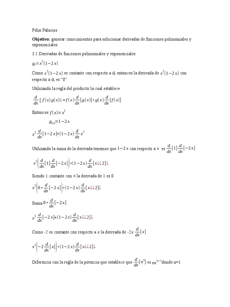 Félix Palacios | PDF | Exponenciación | Relaciones matematicas