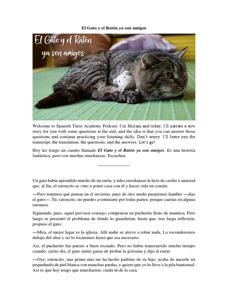 El Gato y El Ratón Ya Son Amigos | PDF | Felinos | Felis