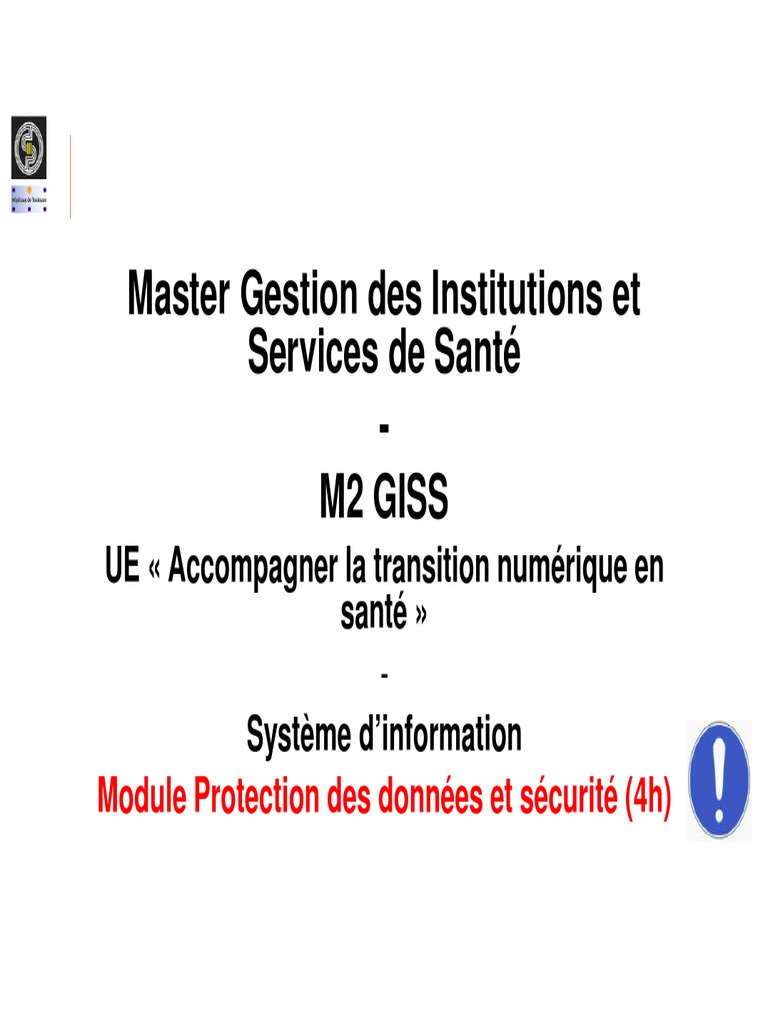 Sécurité des SI en Santé : Cadres et Pratiques | PDF | Vie privée et ...
