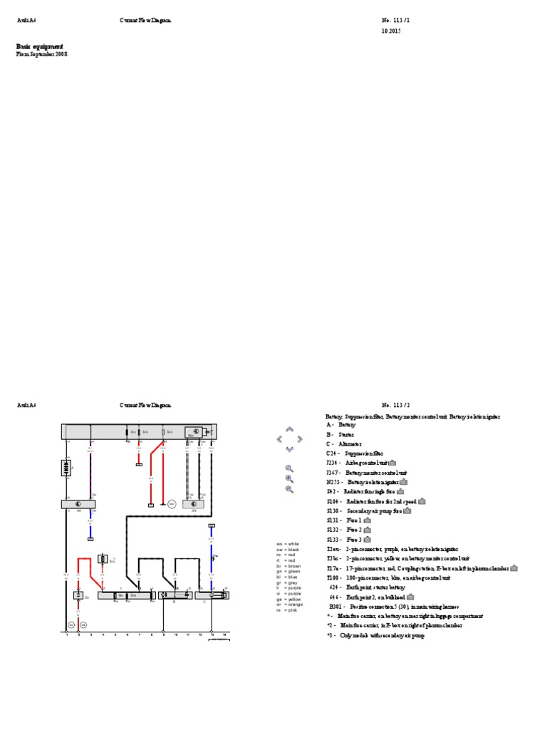 Audi A6 C6 Basic Equipment Wiring Diagrams 09.2008 | PDF | Manufactured Goods | Electrical ...