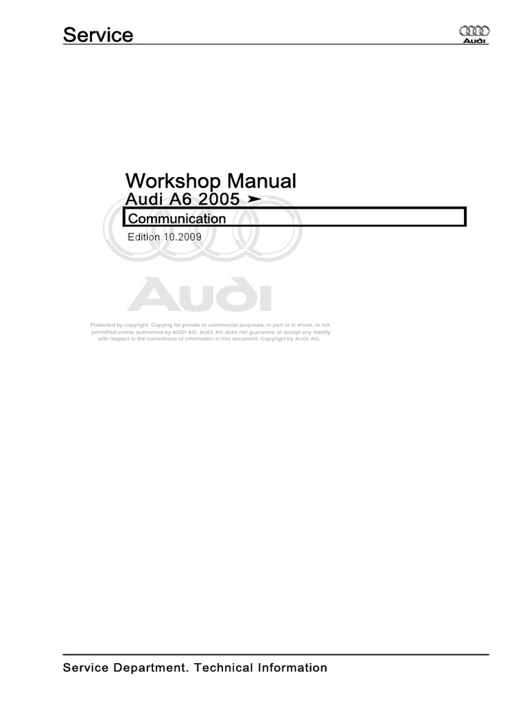 Audi A6 C6 Communication | PDF | Copyright | Audi
