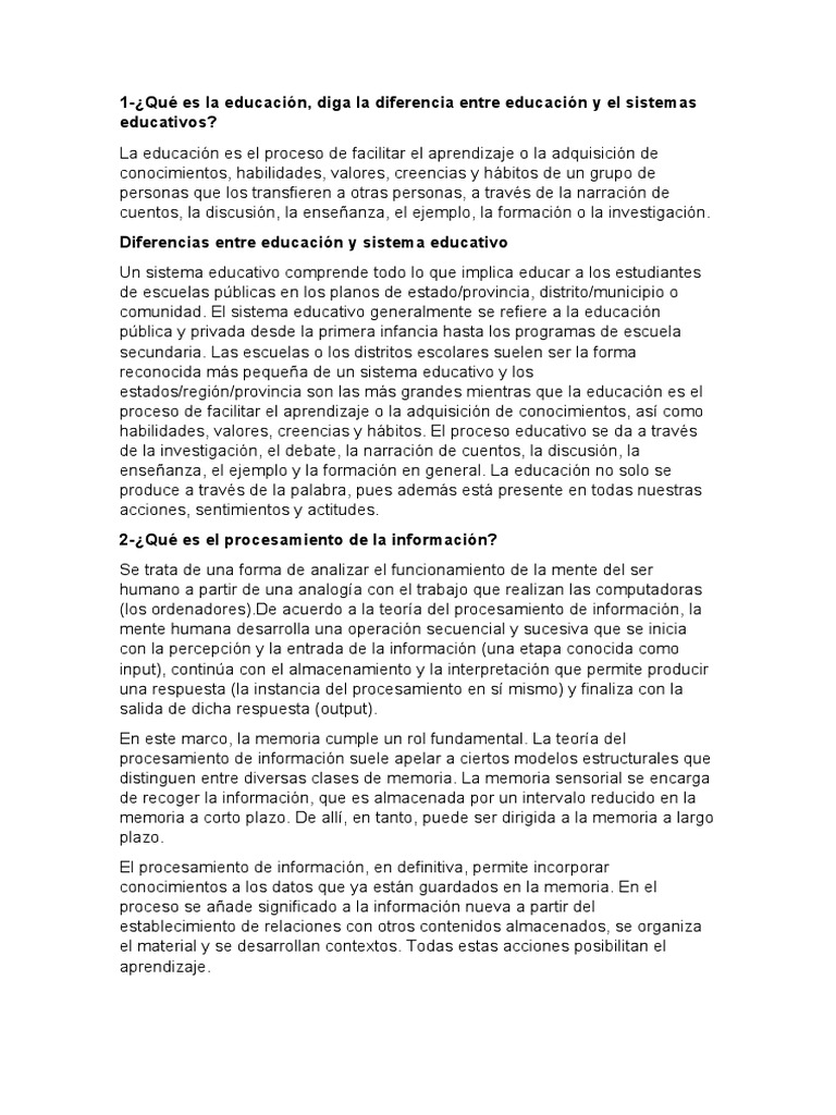 Optativa Sistema Educativo | PDF | Funciones ejecutivas | Memoria