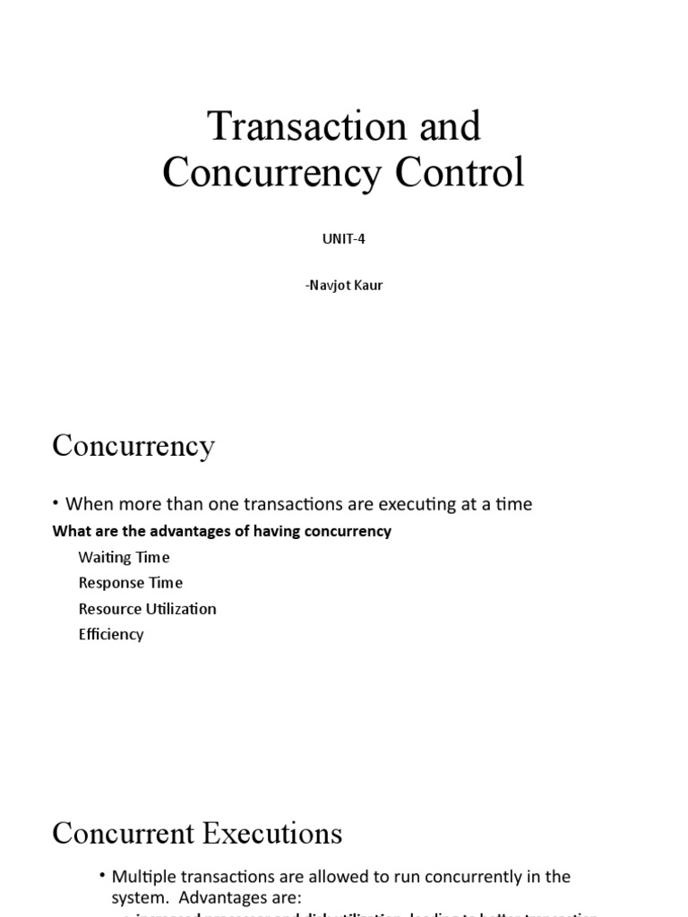 SCHEDULES in Transaction and Concurrency Control | Download Free PDF | Computer Architecture ...
