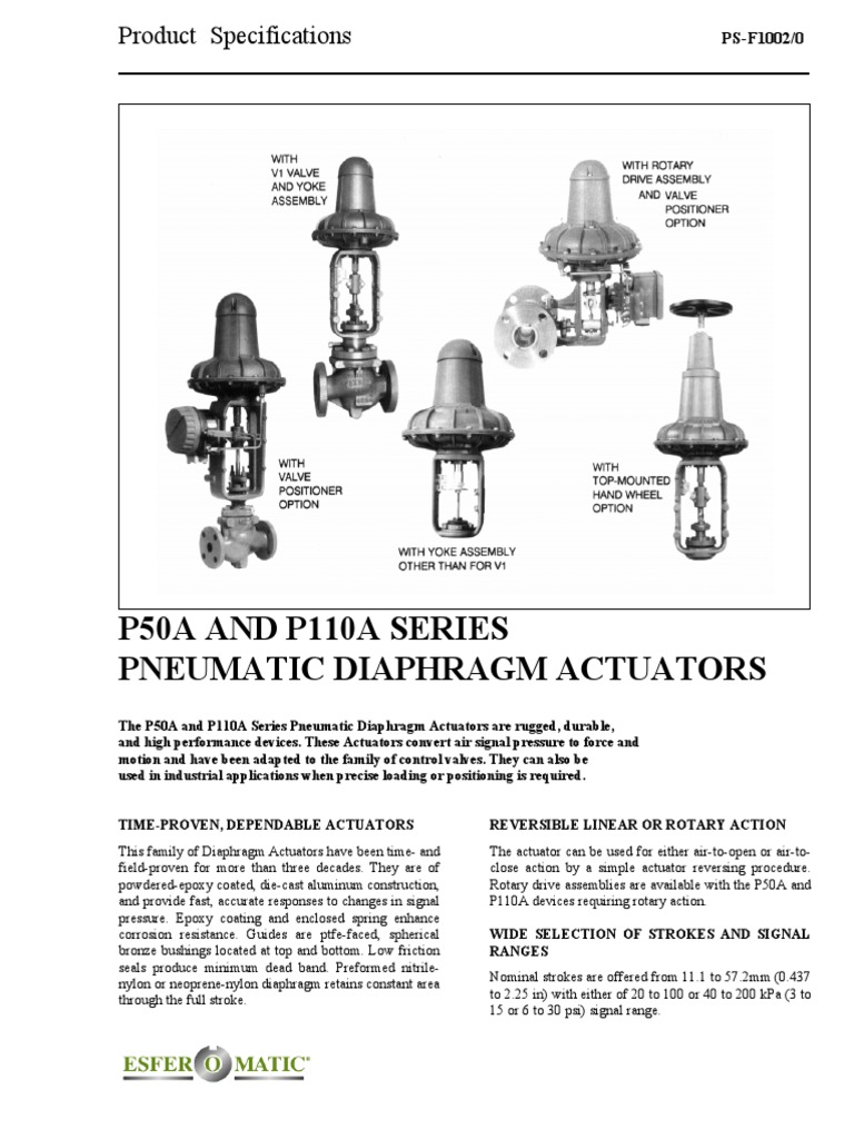 Actuadores Dia P50 P110 | PDF | Actuator | Valve
