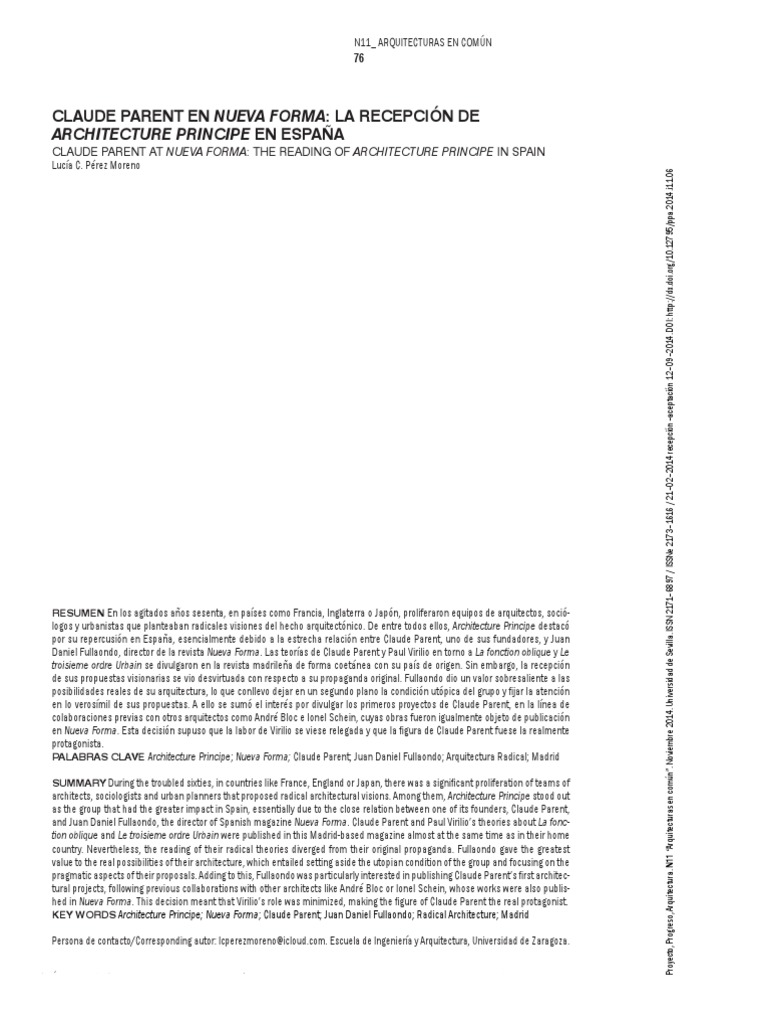 Claude Parent en Nueva Forma | PDF