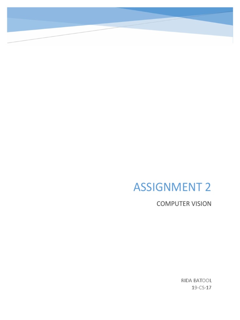 CV Assignment 2 | PDF | Computers