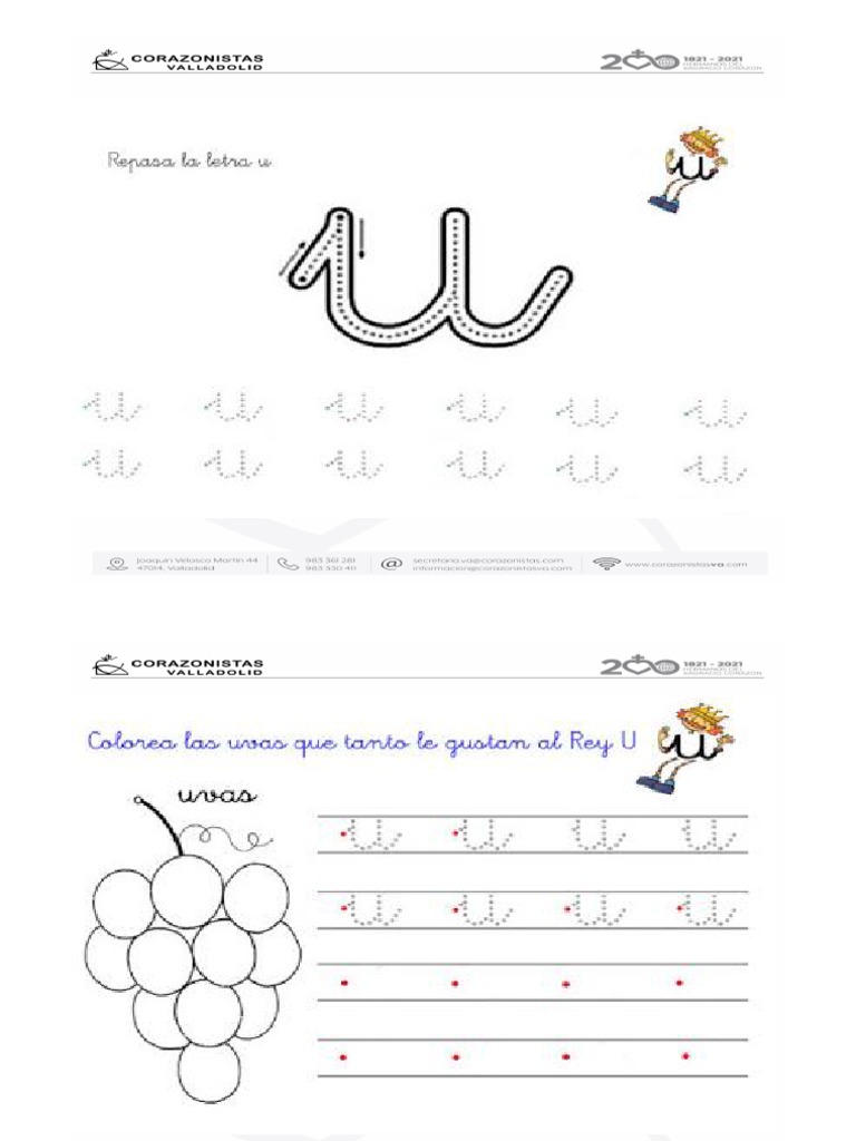 Ficha 5. Vocal U Minúscula. | PDF
