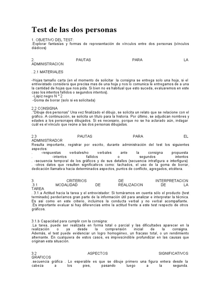 Test de Las Dos Personas | PDF | Escritura | Ciencia cognitiva