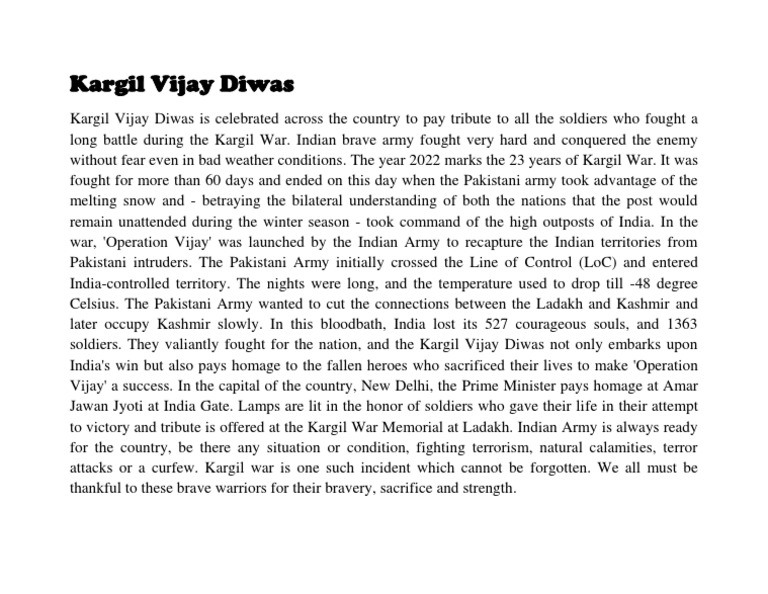 Kargil Vijay Diwas | PDF