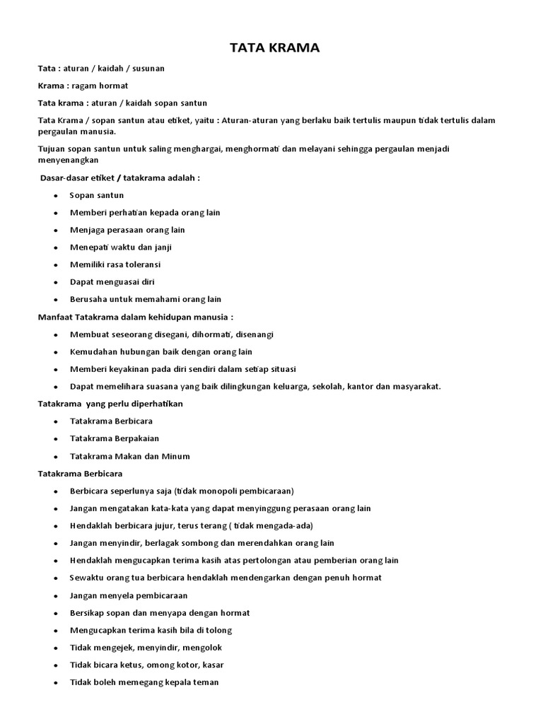 Tata Krama | PDF