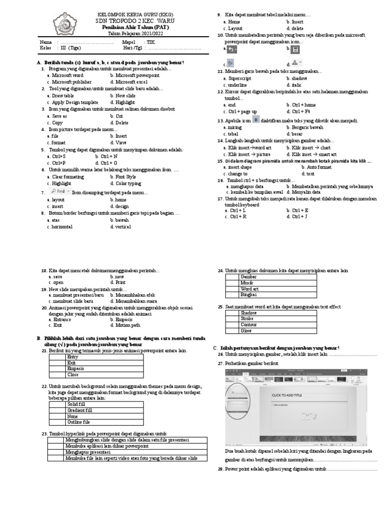 Pat Tik Kelas 3 | PDF