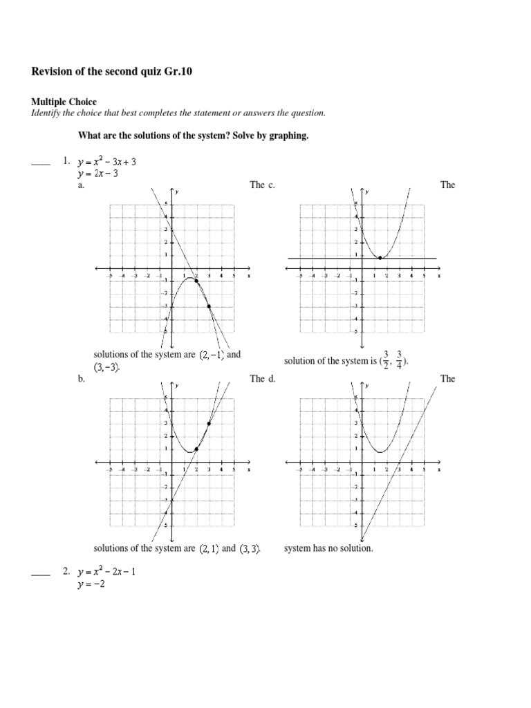 Gr.10 Revision of The Second Quiz | PDF | Length | Mathematics