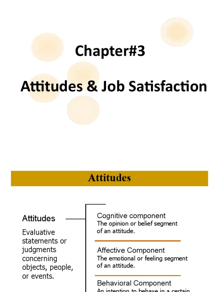 Chapter-3 Attitude and Job Satisfaction | PDF | Job Satisfaction ...