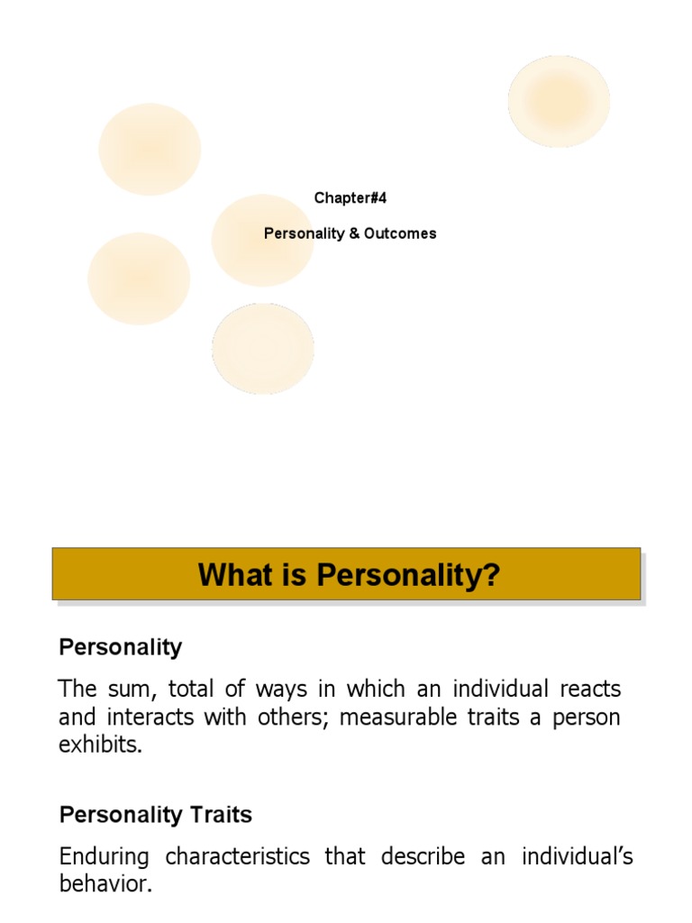 Chapter 4 Personality Traits Pdf Extraversion And Introversion