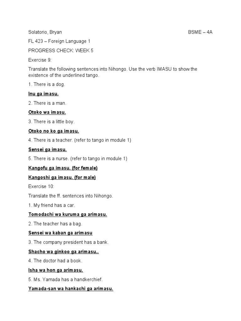 FL 423 Week 5 6 10 11 12 13 Solatorio | PDF | Japanese Language | Languages Of Taiwan