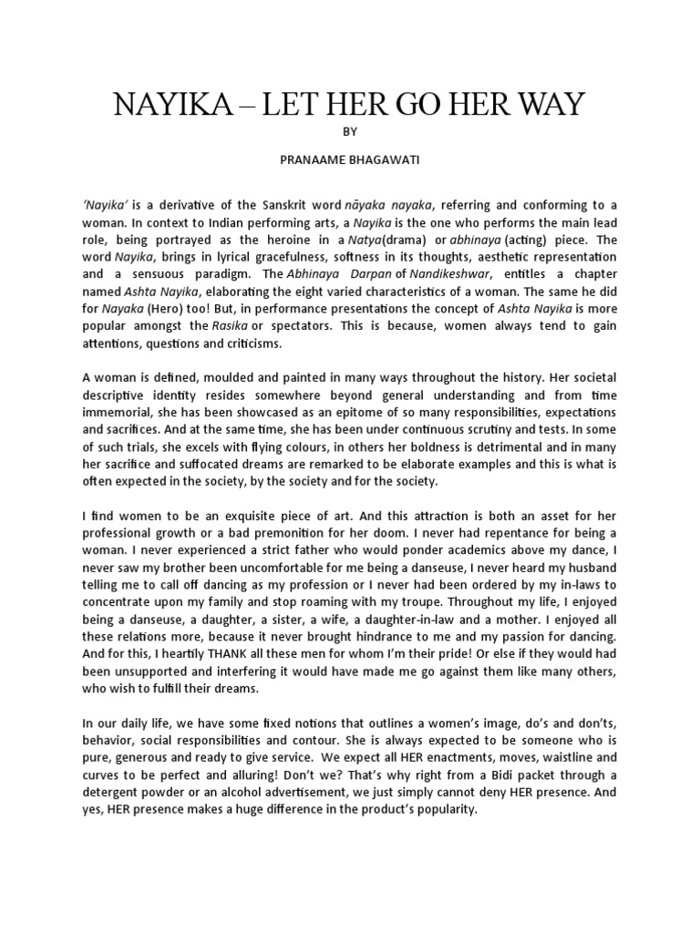 Nayika Let Her Go Her Way | PDF