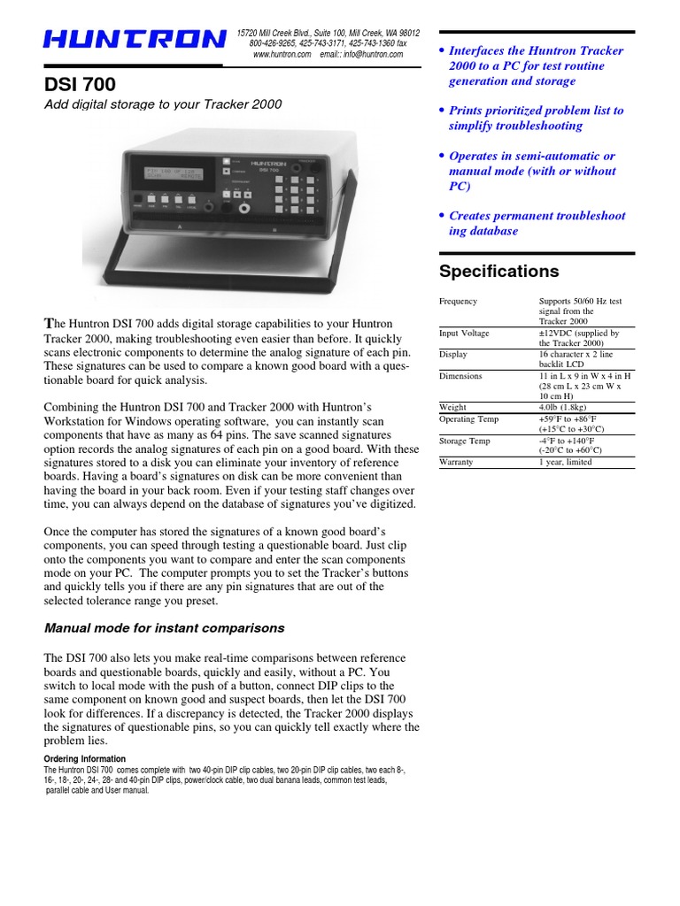 Huntron DSI700 | Download Free PDF | Personal Computers | Office Equipment