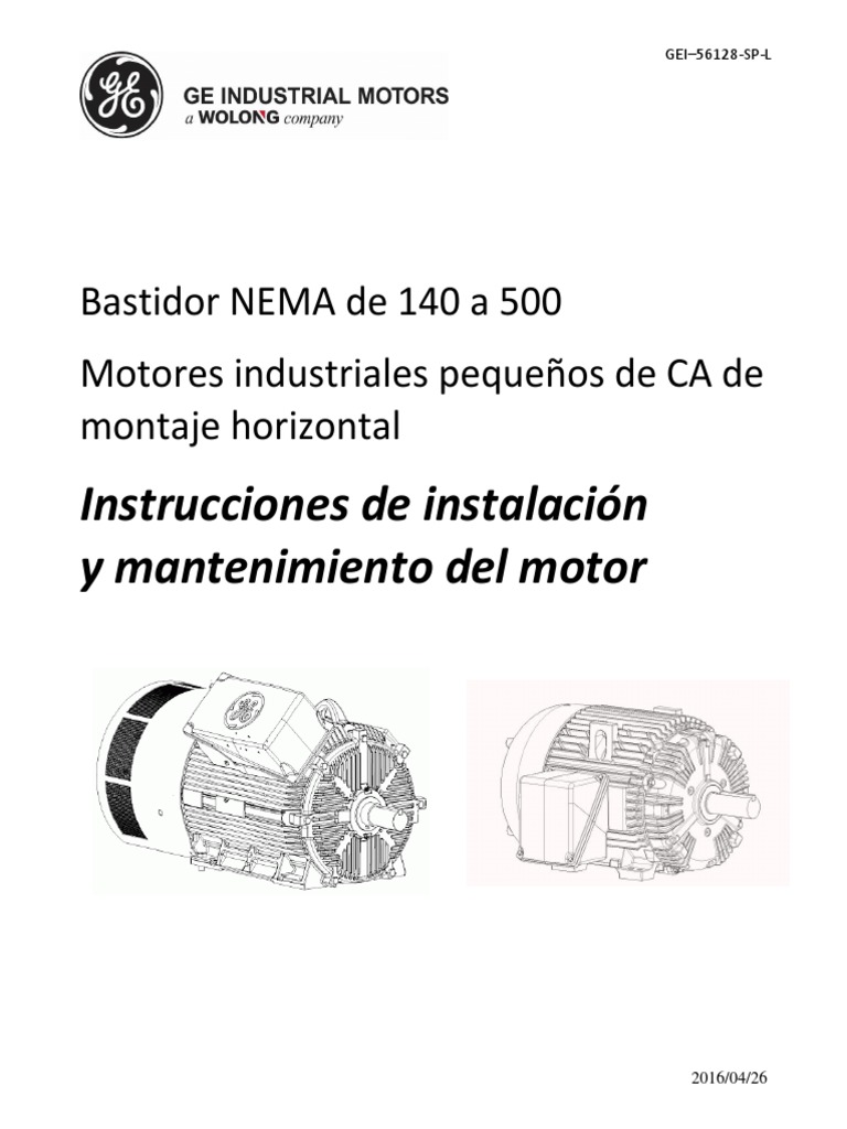 Manual en Español Motores GE de 100HP | PDF | Rodamiento (Mecánico ...