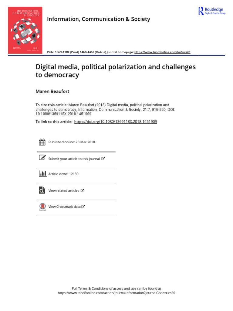 Digital Media Political Polarization and Challenges To Democracy | PDF ...