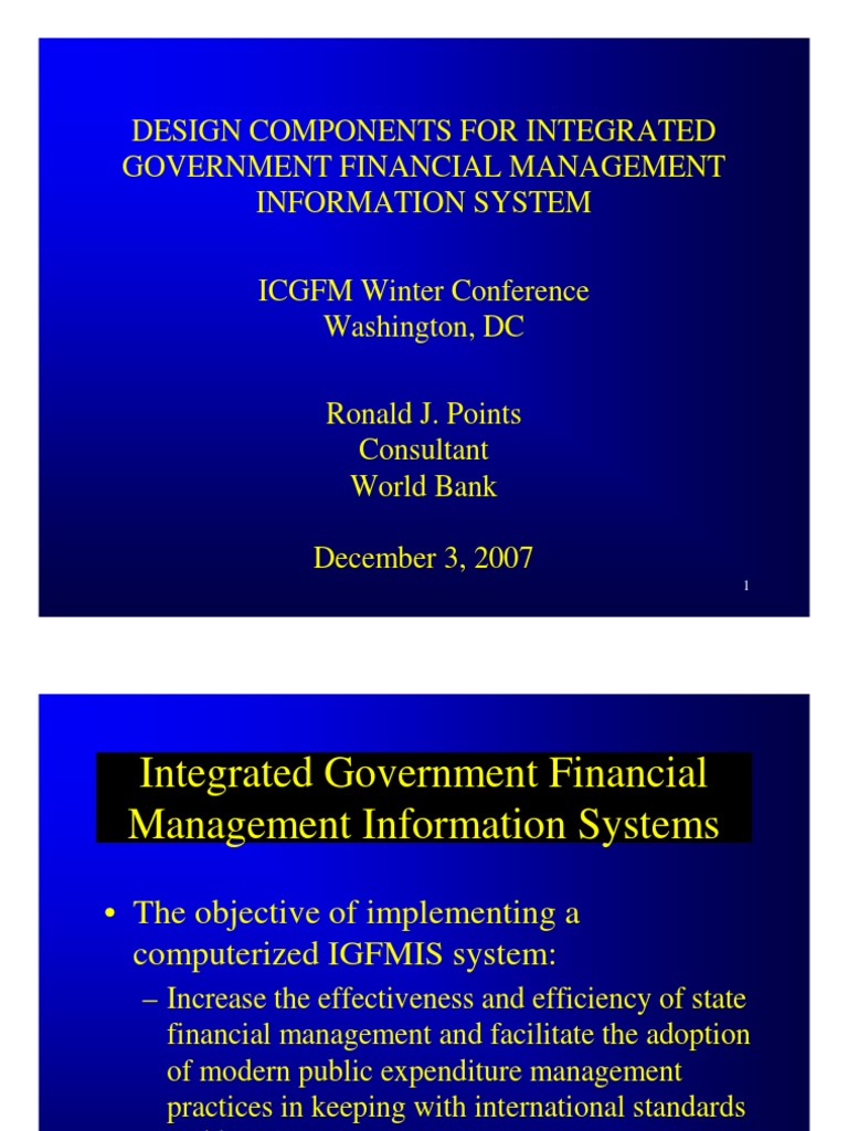 Design Components For Integrated Government Financial Management ...