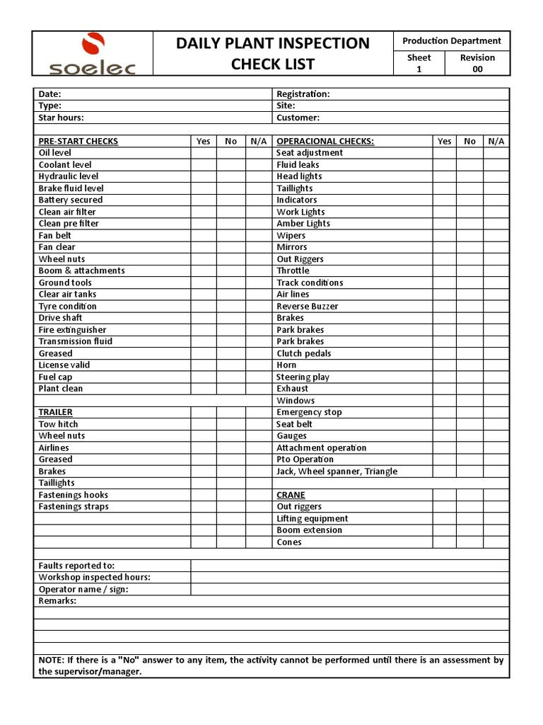Checklist - Manitou | PDF | Brake | Car
