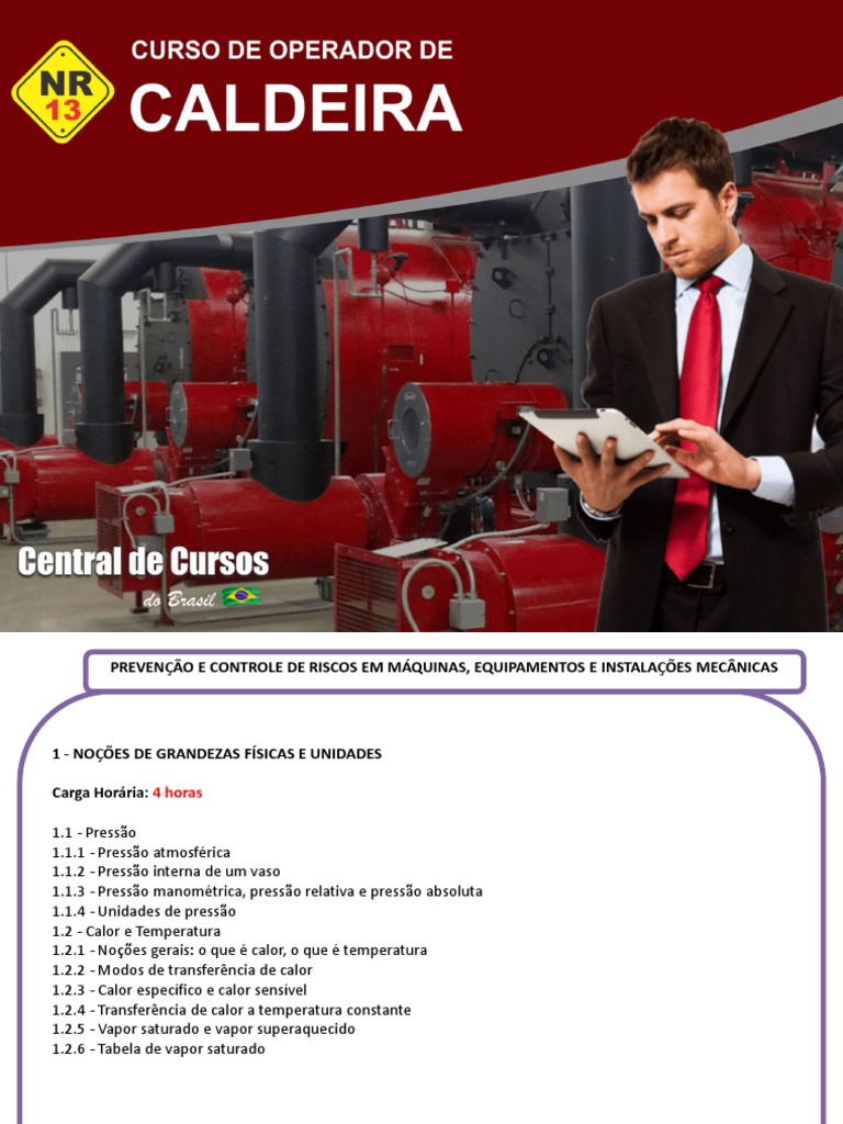 Apostila NR 13 Operador de Caldeira | PDF | Calor | Caldeira