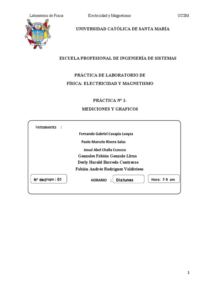 Practica 1 Mediciones y Graficos | PDF | Medición | Exactitud y precisión