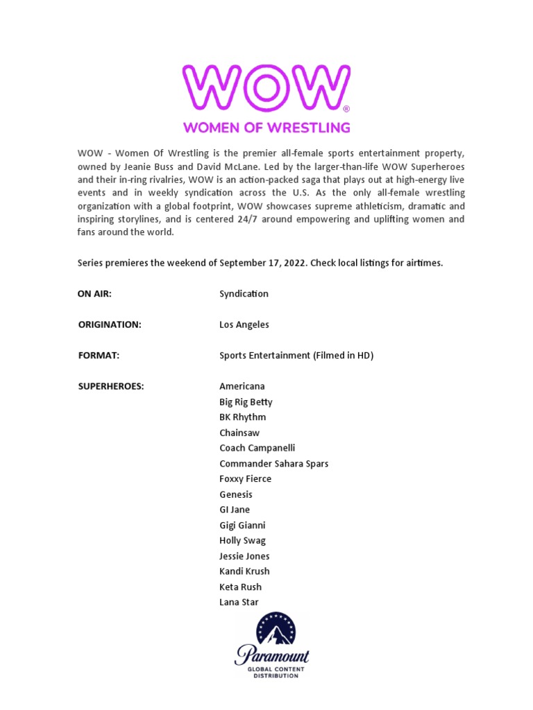 Wow Production Info | PDF | Professional Wrestling