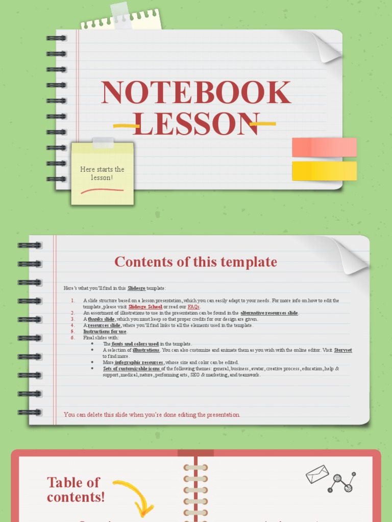 Notebook Lesson - by Slidesgo | PDF | Planets | Saturn