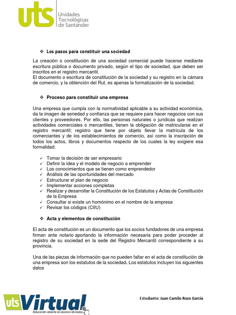 Los Pasos para Constituir Una Sociedad | PDF | Business | Impuestos Los Pasos para Constituir Una Sociedad | PDF | Business | Impuestos