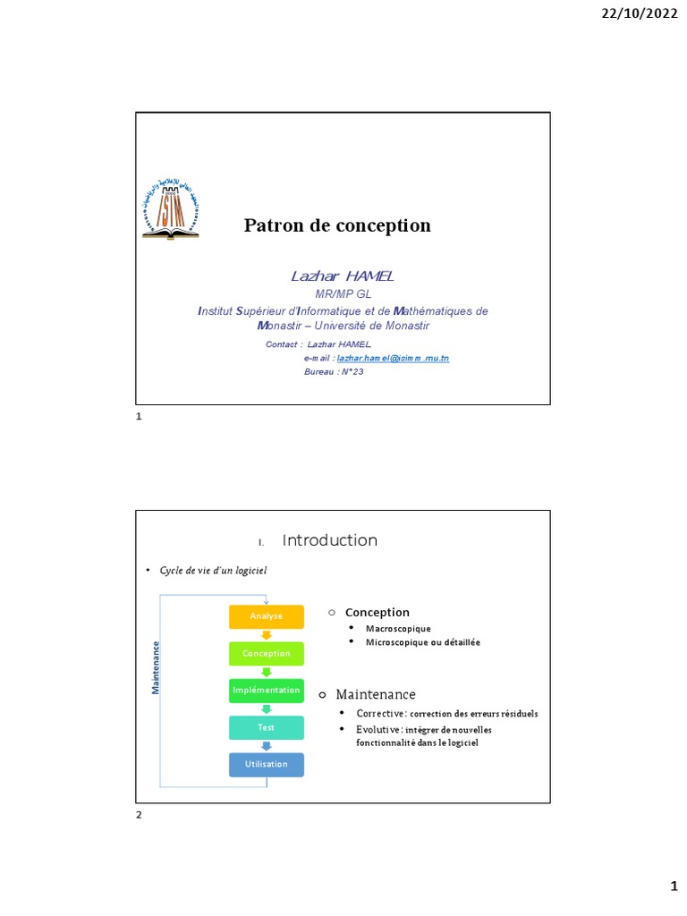 Cours Patron Partie1 | PDF | Patron de conception | Interface (Informatique)