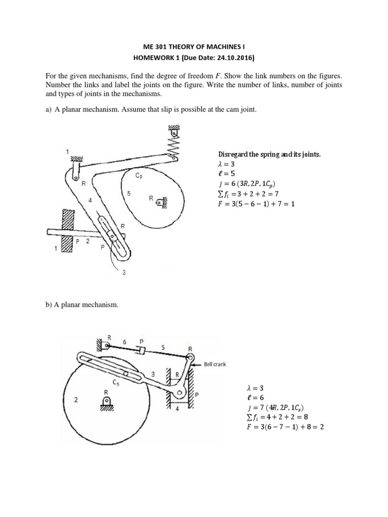 ME 301 HW1 2016-2017 Fall Solution | PDF | Classical Geometry | Equipment