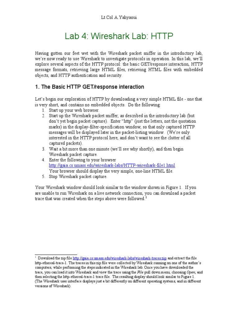 Wireshark HTTP | PDF | Hypertext Transfer Protocol | Web Server