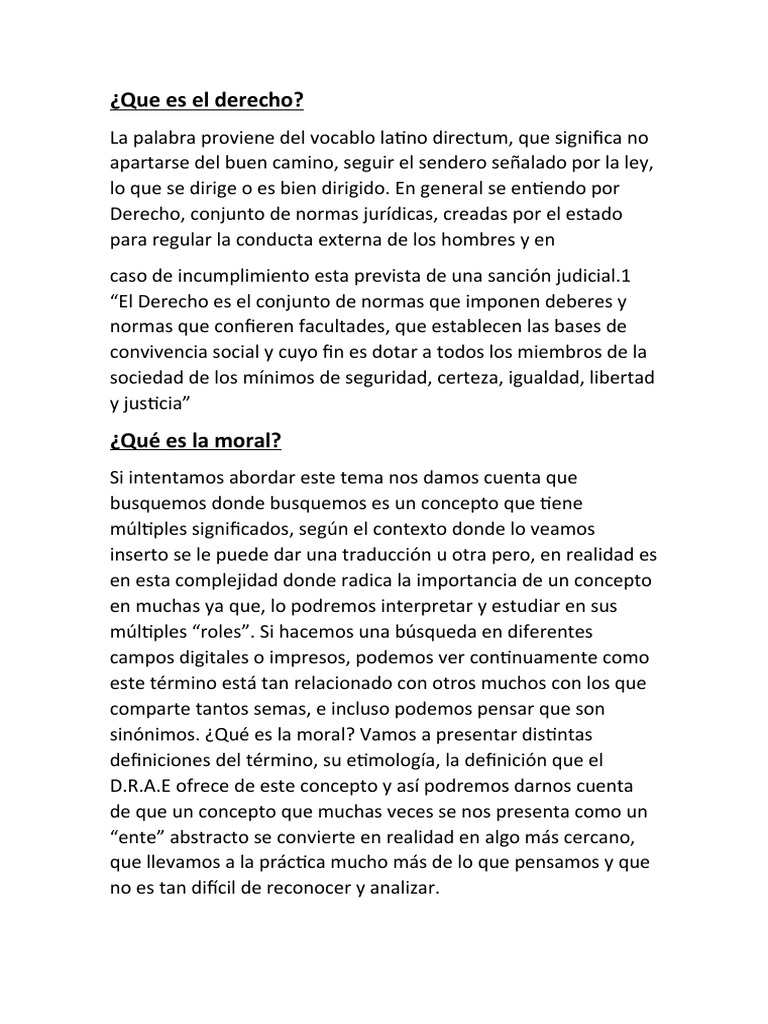 Que Es El Derecho y Moral | PDF | Moralidad | Instituciones sociales