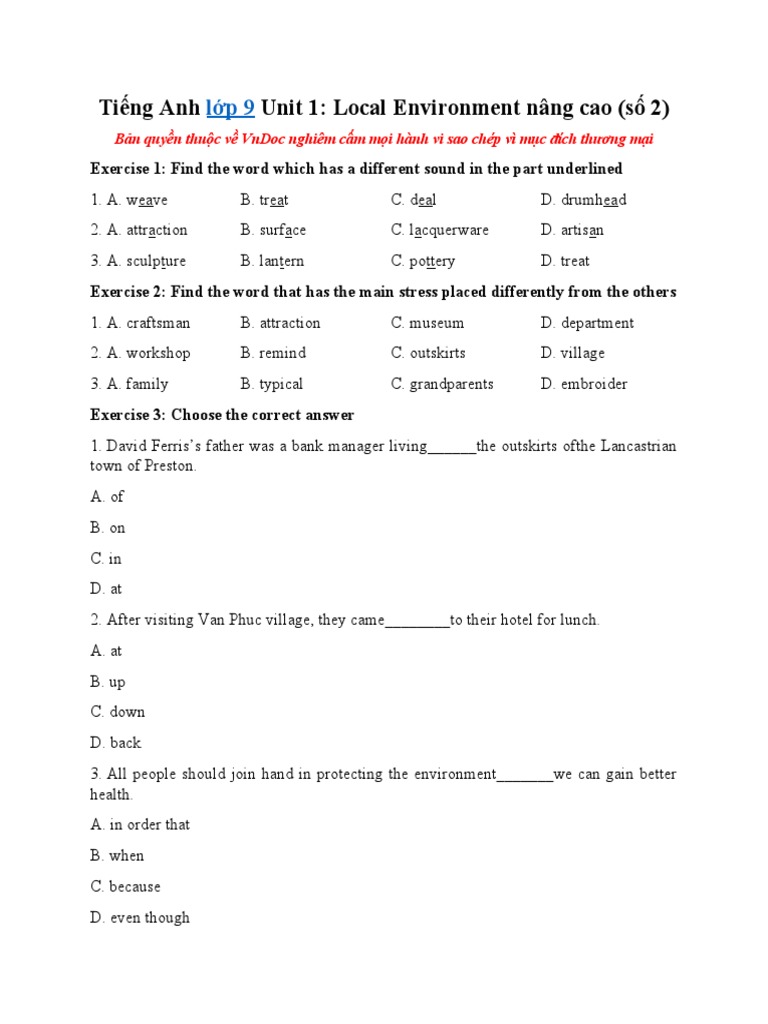 TA9 Unit 1: Local Environment | PDF | Weaving