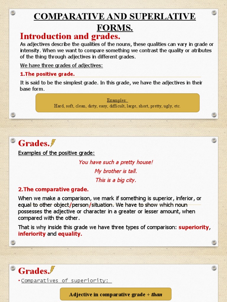 Comparative and Superlative Forms | PDF | Adjective | Linguistics