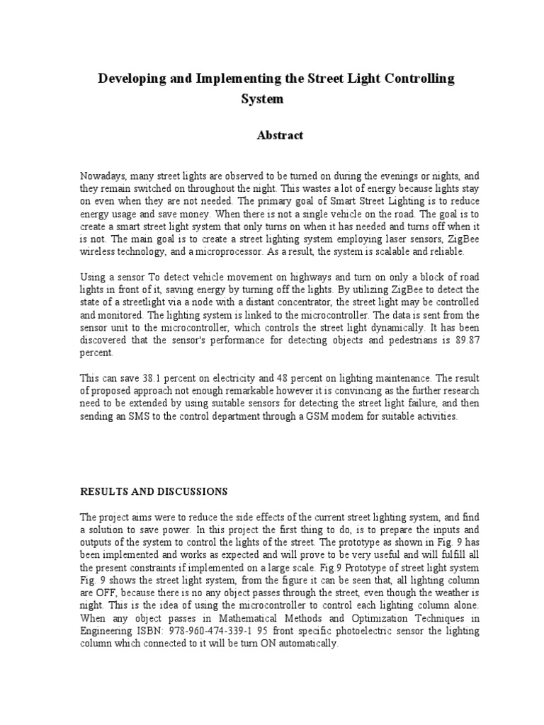 Abstract | PDF | Street Light | Lighting