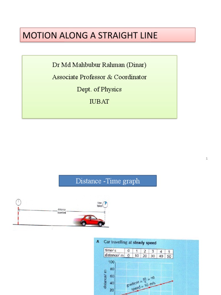 Motion in One Dimension Summer 2022 | PDF | Velocity | Acceleration