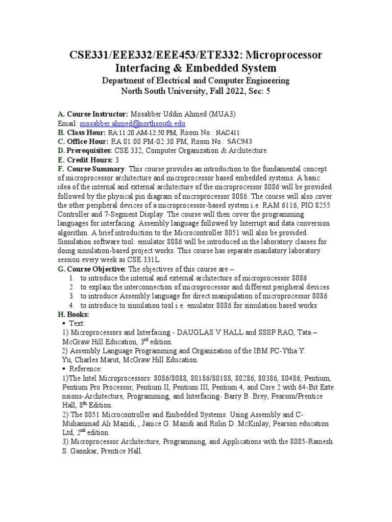 Cse331 5 | PDF | Microcontroller | Microprocessor