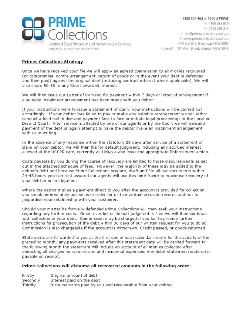 Prime Collections Debt Collectors Flyer | PDF | Business
