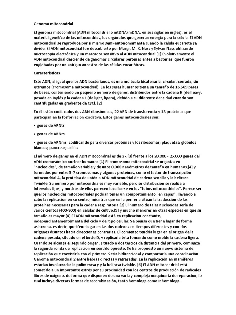 Gato Calico y Genes de La Mitocondria | PDF | Adn mitocondrial ...