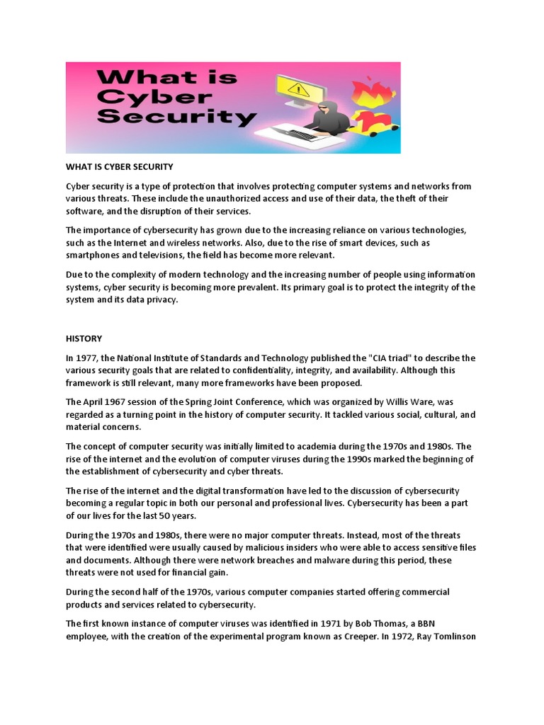 Cyber Security Training Pdf Security Computer Security