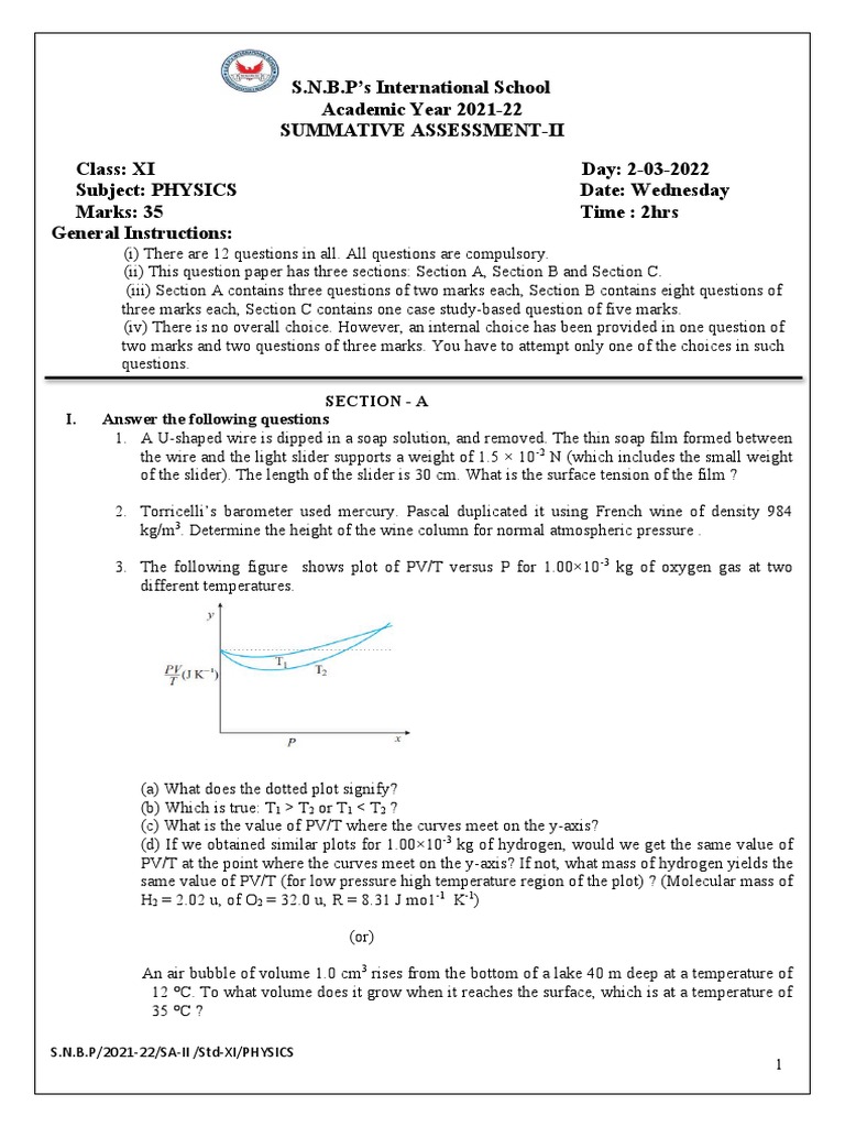 Summative Assessment - GRADE 11 | PDF | Science & Mathematics