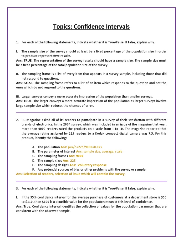 Assignment 2 - Set 3 - Solution | PDF | Confidence Interval | Sampling (Statistics)