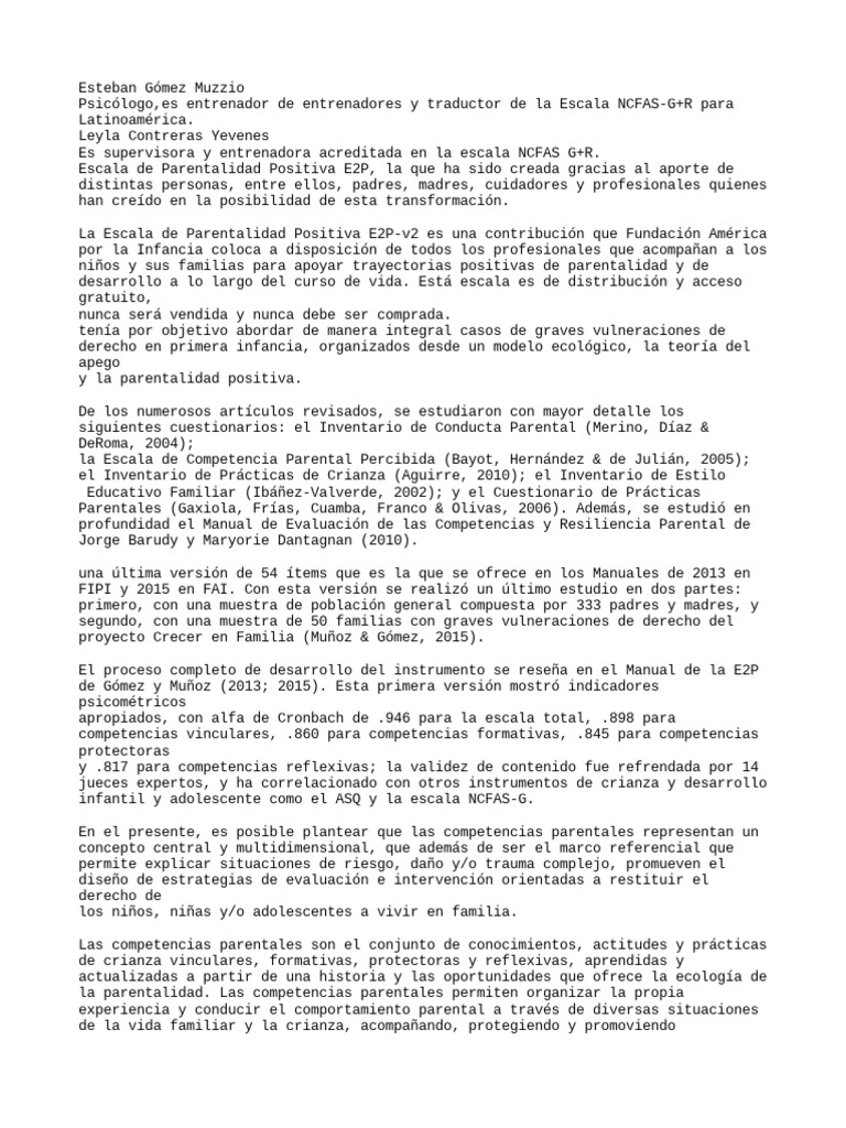 Test E2p | PDF | Teoría de apego | Aprendizaje