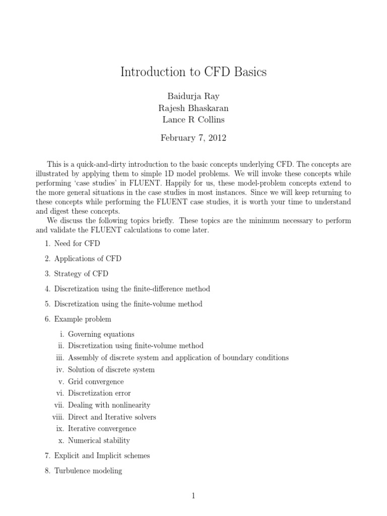 Introduction To CFD Basics | PDF | Computational Fluid Dynamics | Nonlinear System