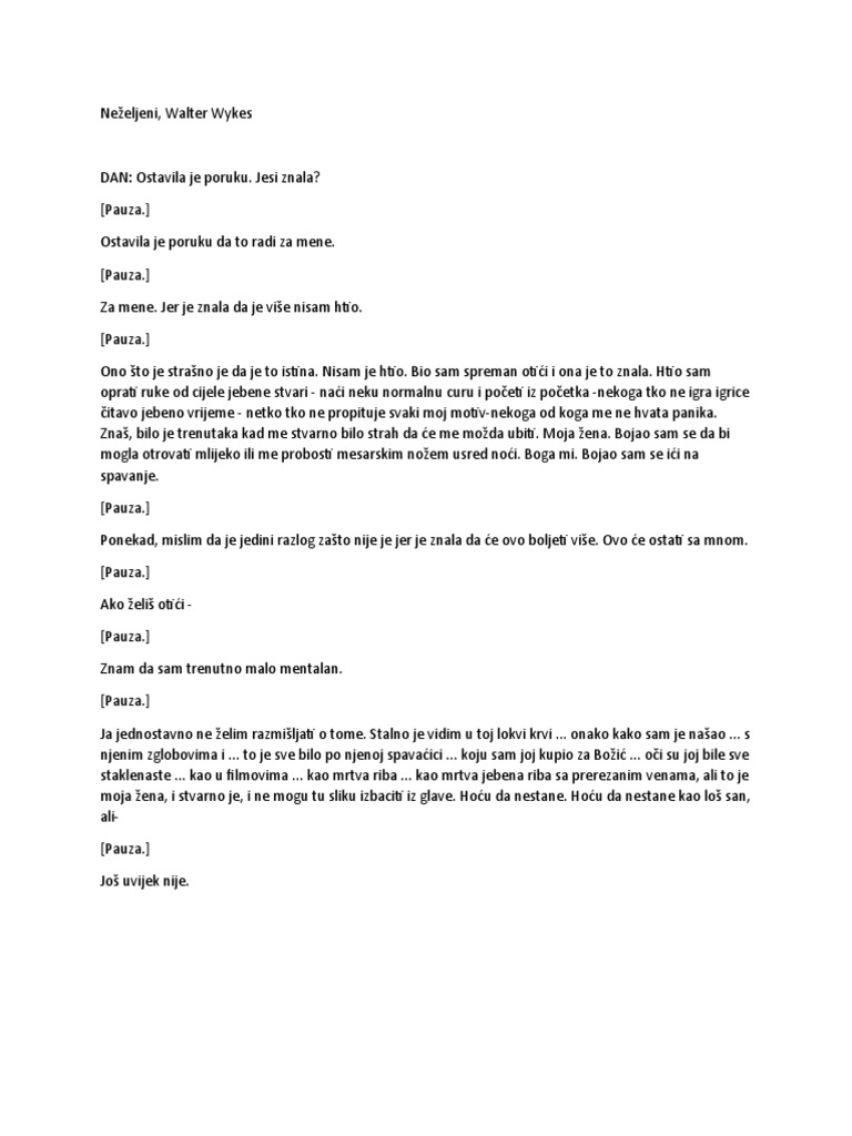 Monlog Za Audiciju | PDF