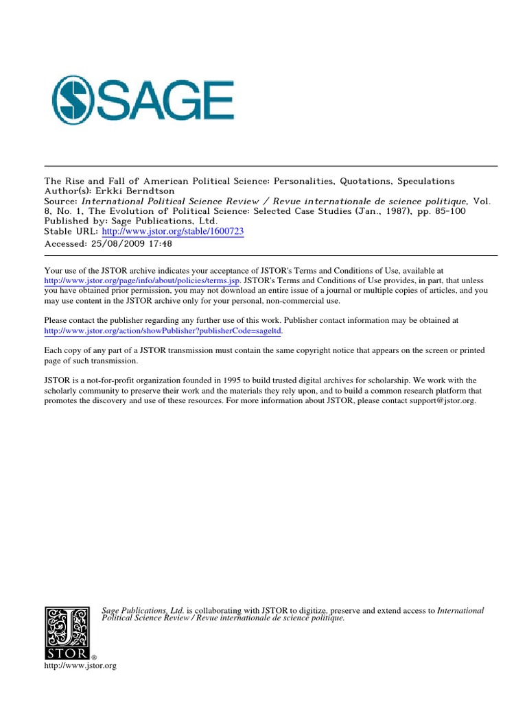 The Rise and Fall of American Political Science | PDF | Science ...